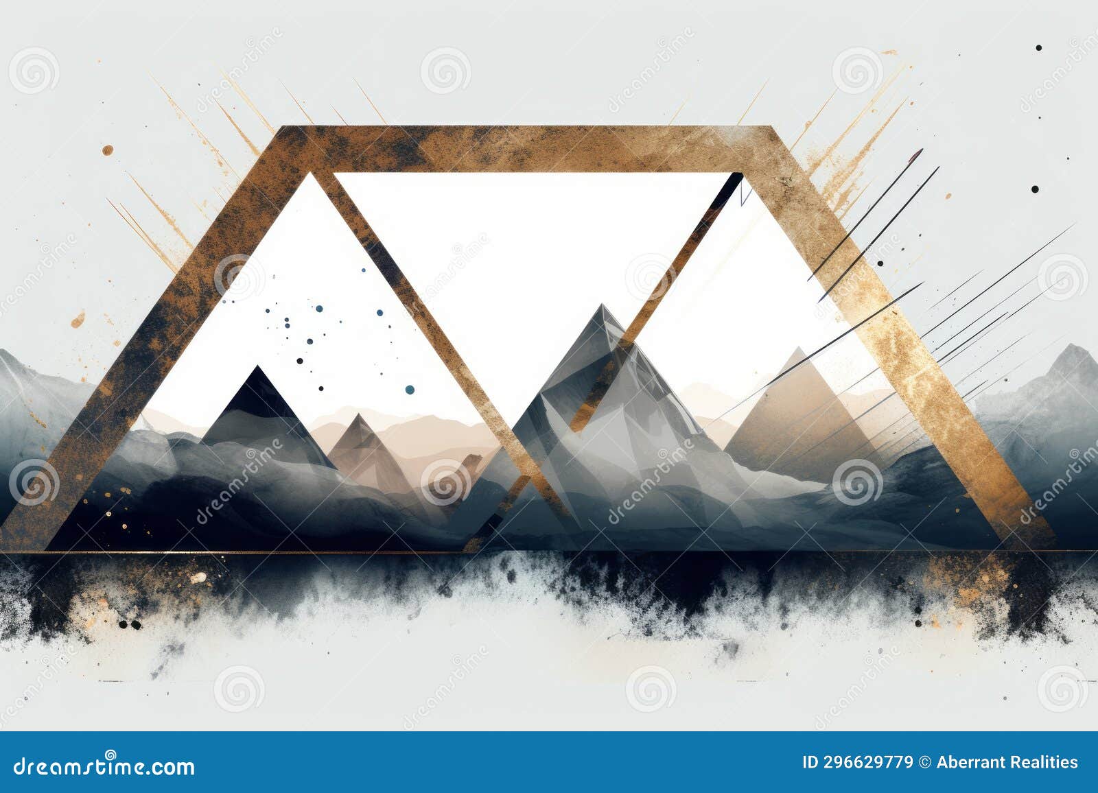 Abstract Mountains with a Triangle in the Middle Stock Image - Image of ...