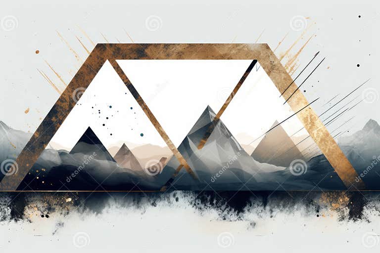 Abstract Mountains with a Triangle in the Middle Stock Illustration ...