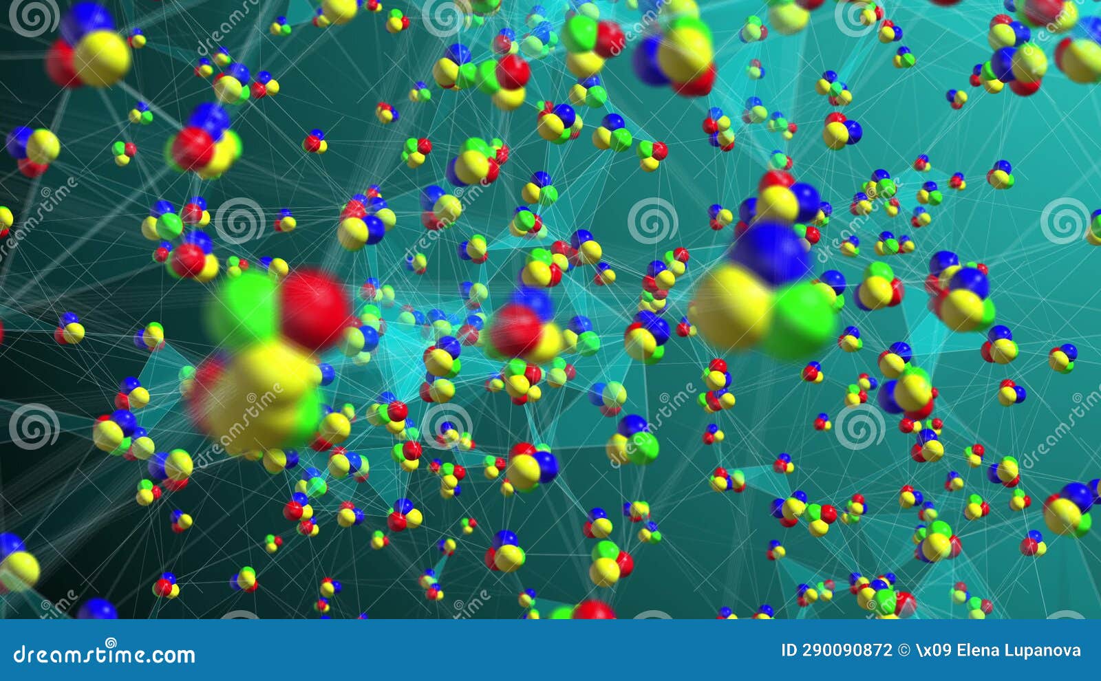 Abstract Movement of Atom Molecules, Plexus Structures, CGI Motion ...