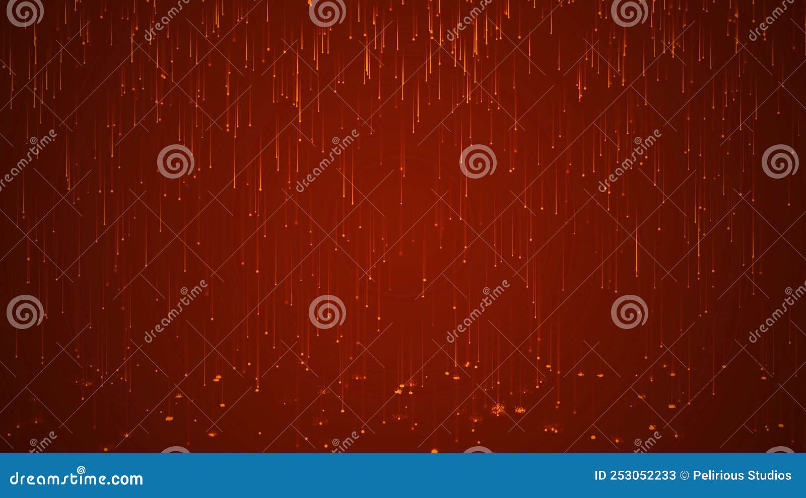 Abstract Moving Digital Yellow Red Rain Particle Technology Loop ...