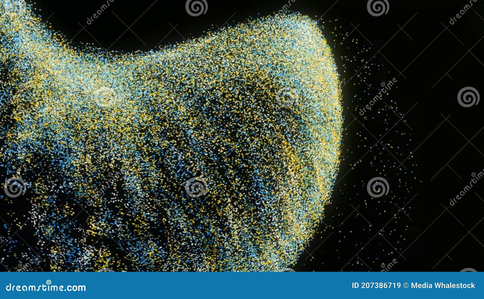 Abstract Moving Particles on Black Background. Animation Stock ...