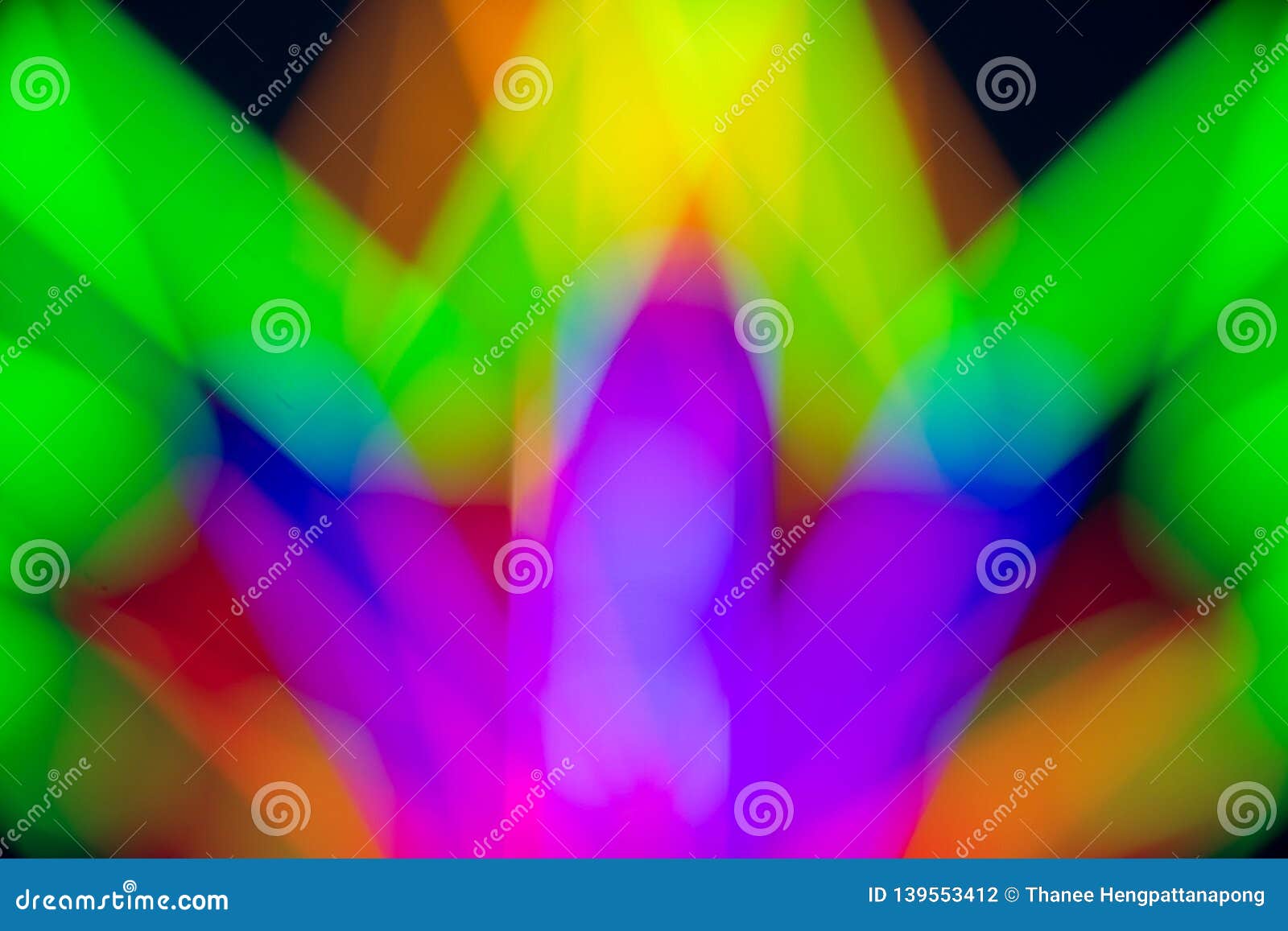 Abstract Multi Color of Glow Fluorescent on Black Background Stock ...