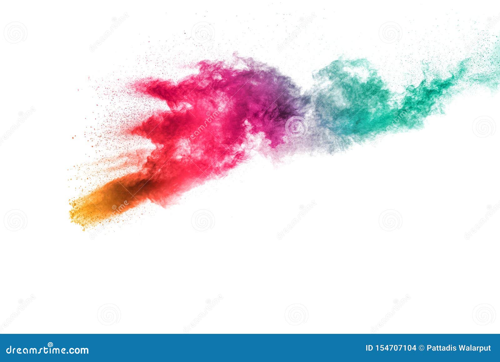 Abstract Multi Color Powder Explosion on White Background.Freeze Motion ...