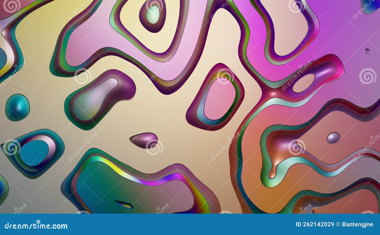 Abstract Fantasy Synth Wavy Multicolor Background Stock Illustration ...