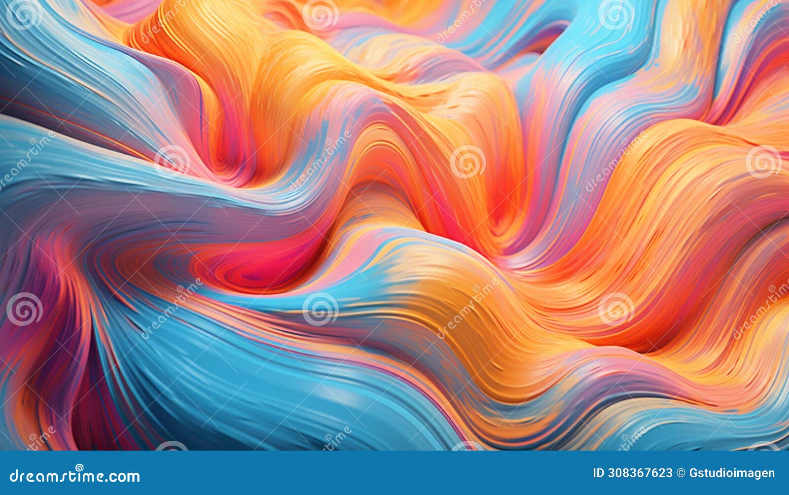 Abstract Multi Colored Backdrop with Vibrant Blue Wave Pattern ...