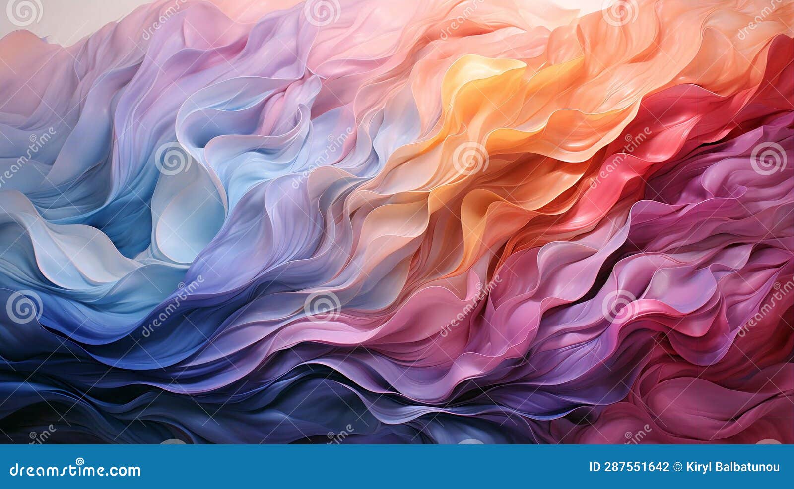 Abstract Multi-colored Color Waves from Paints and Lines Fabrics ...