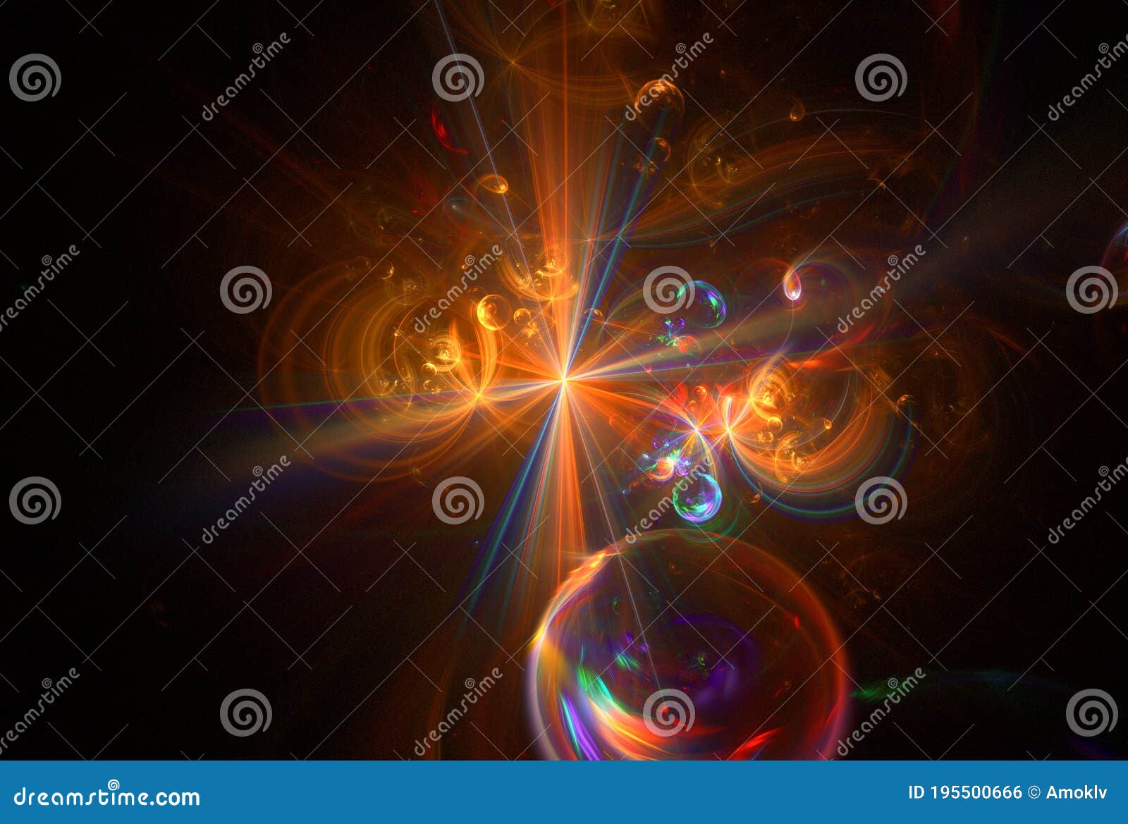 Abstract Multi-colored Computer Generated Fractal Cosmos Background ...