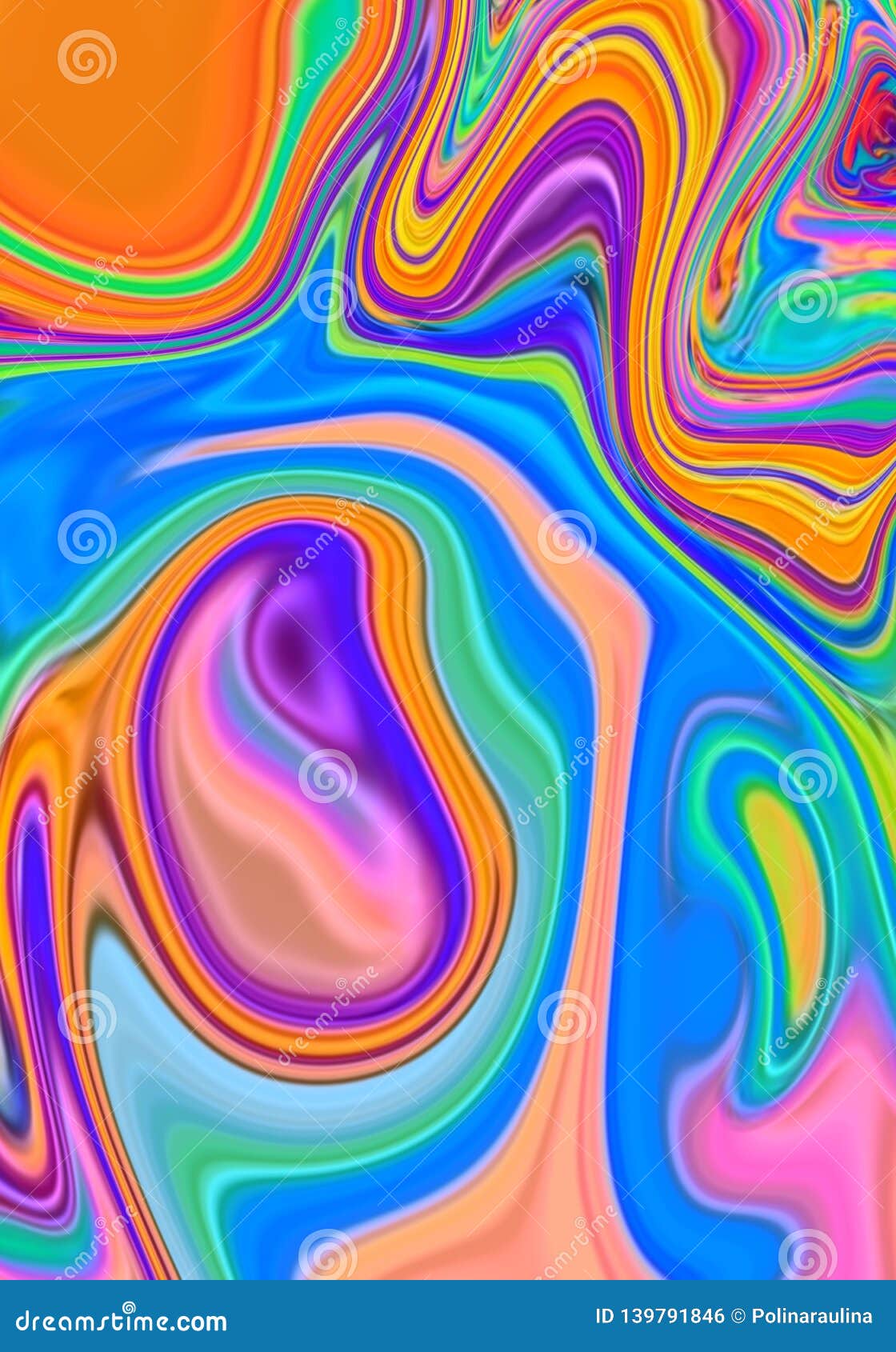 Abstract Multi-colored 3d Paint Waves Background . Stock Illustration ...