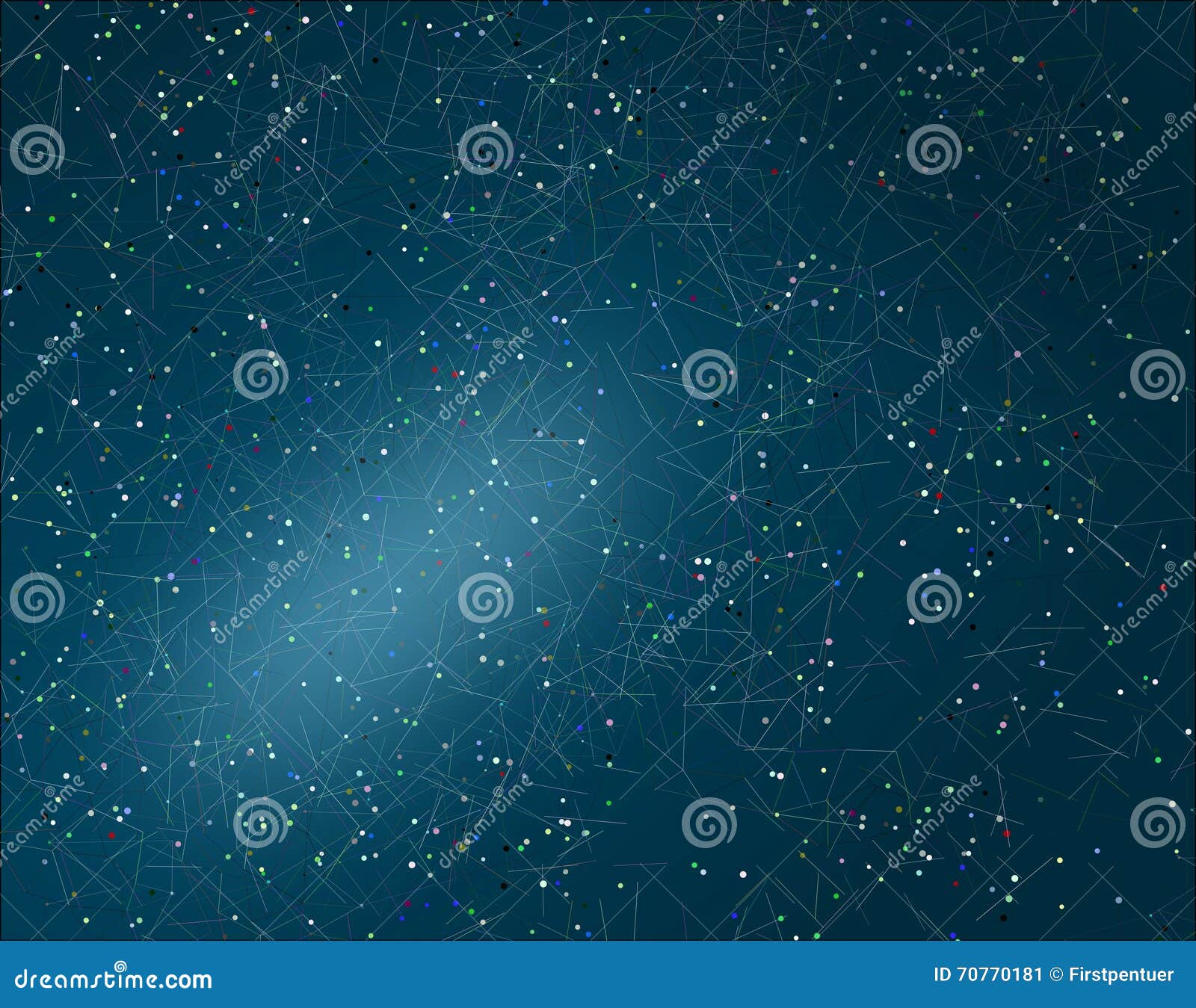 Abstract Multi Colored Dotted Lines Blue Background Stock Illustration ...