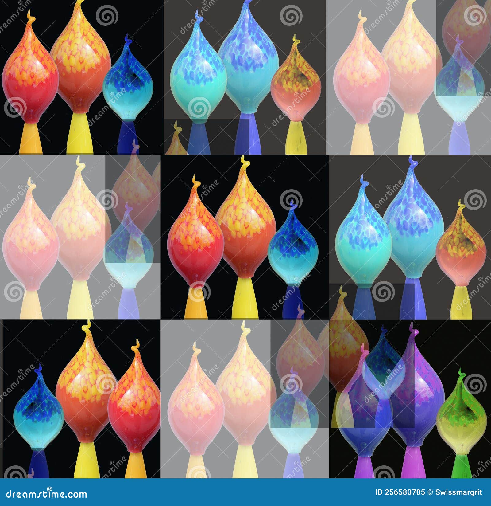 Abstract Multi-colored Glass Candles Stock Illustration - Illustration ...