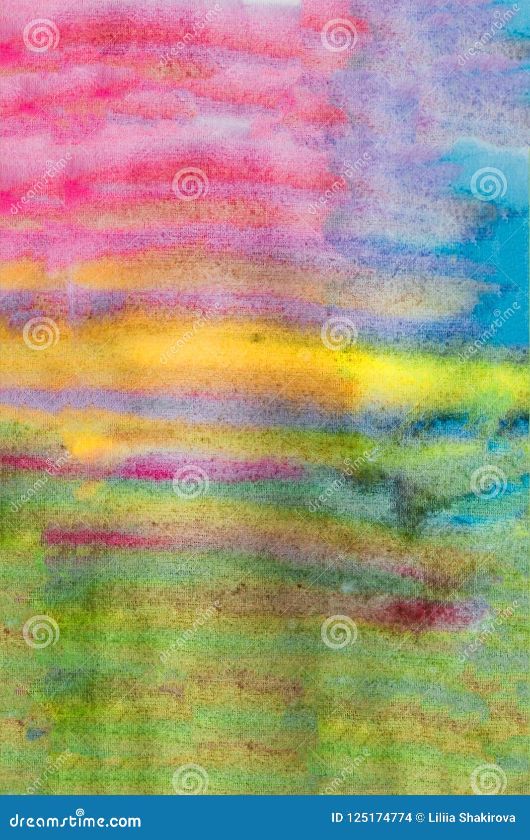 Abstract Multi-colored Horizontal Watercolor Background Stock ...