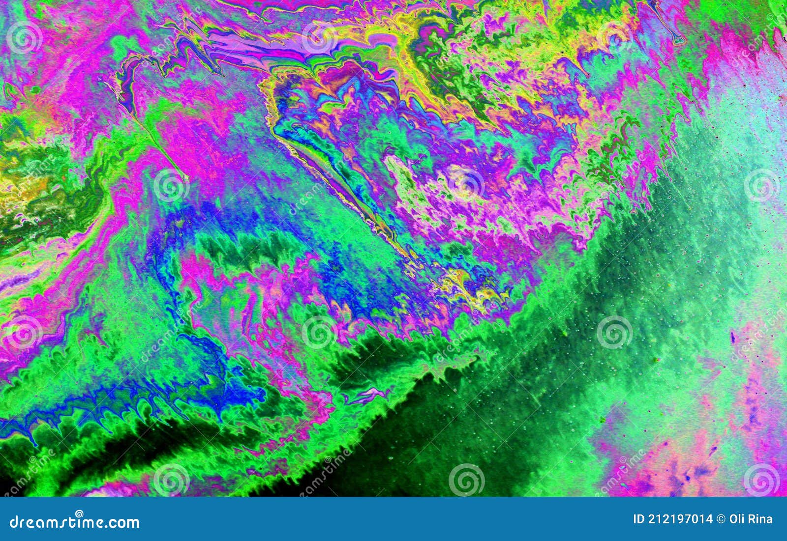 Abstract Multi-colored Marble Background. Acrylic Paint Flows Freely ...