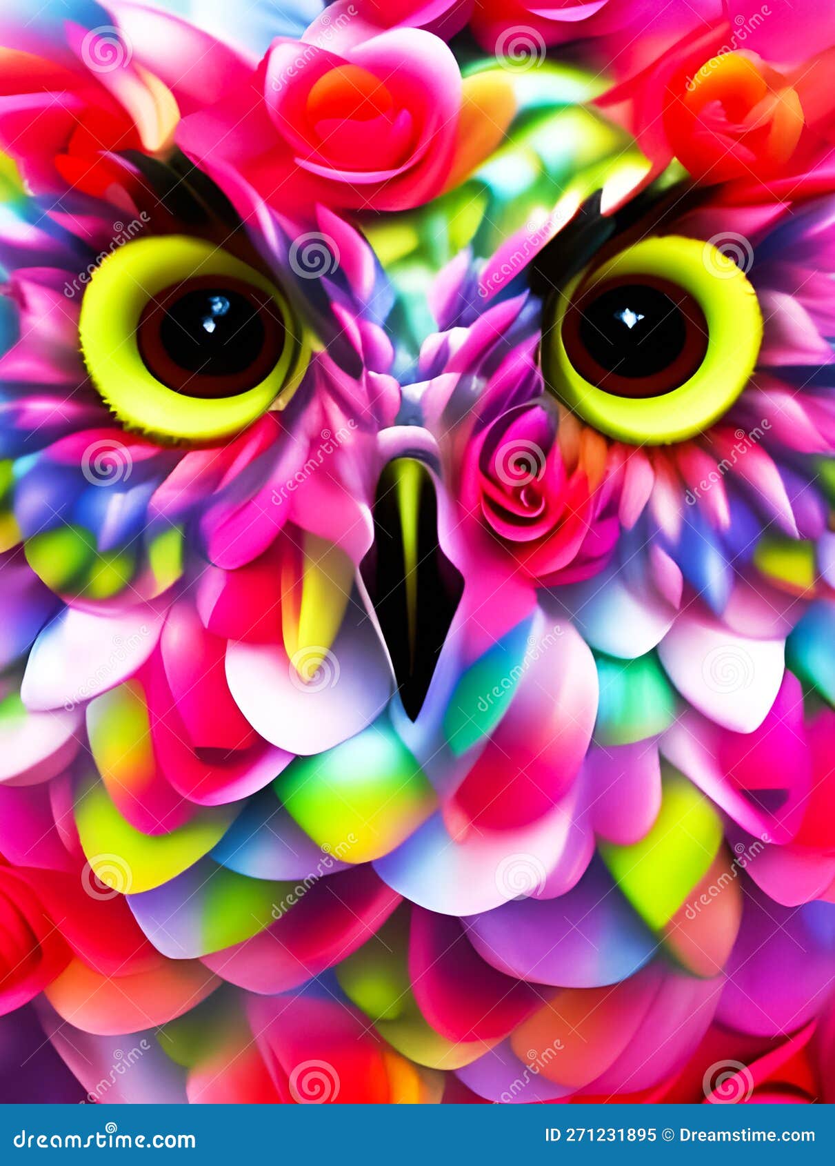 Abstract , Multi-colored Owl Stock Illustration - Illustration of ...