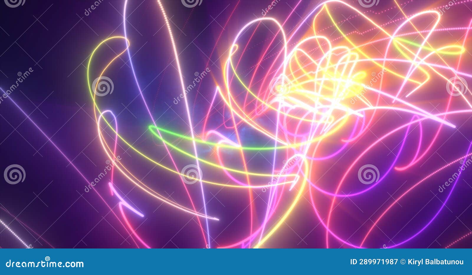 Abstract Multi-colored Rainbow Neon Energy Laser Lines Flying Stock ...