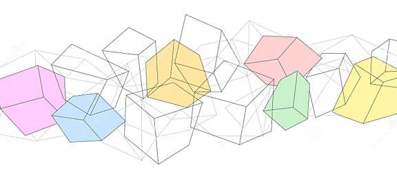 Abstract Multi Colored Rectangle. Geometric Polygon Background ...