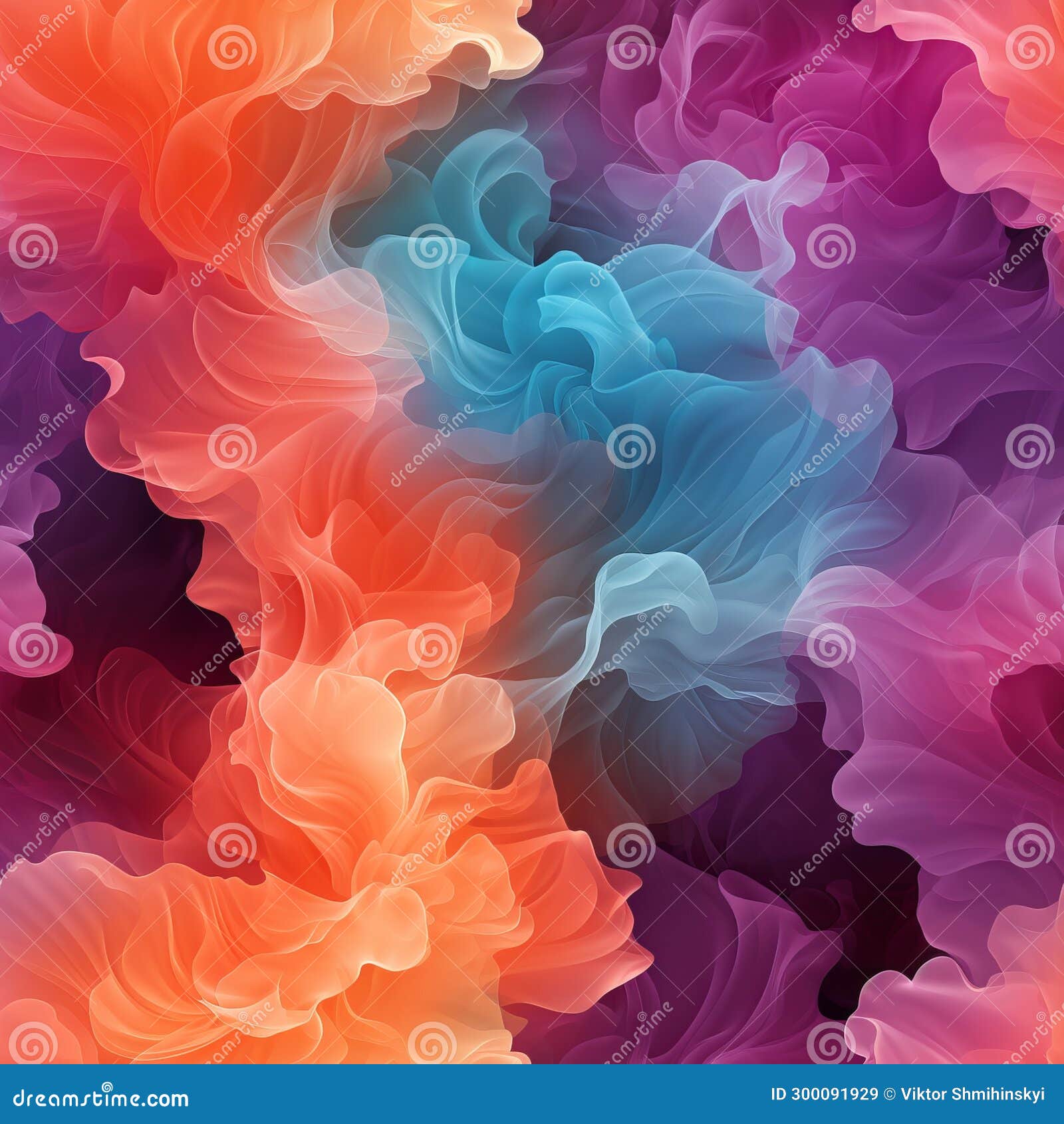 Abstract Multi-colored Smoke on a Black Background Stock Illustration ...