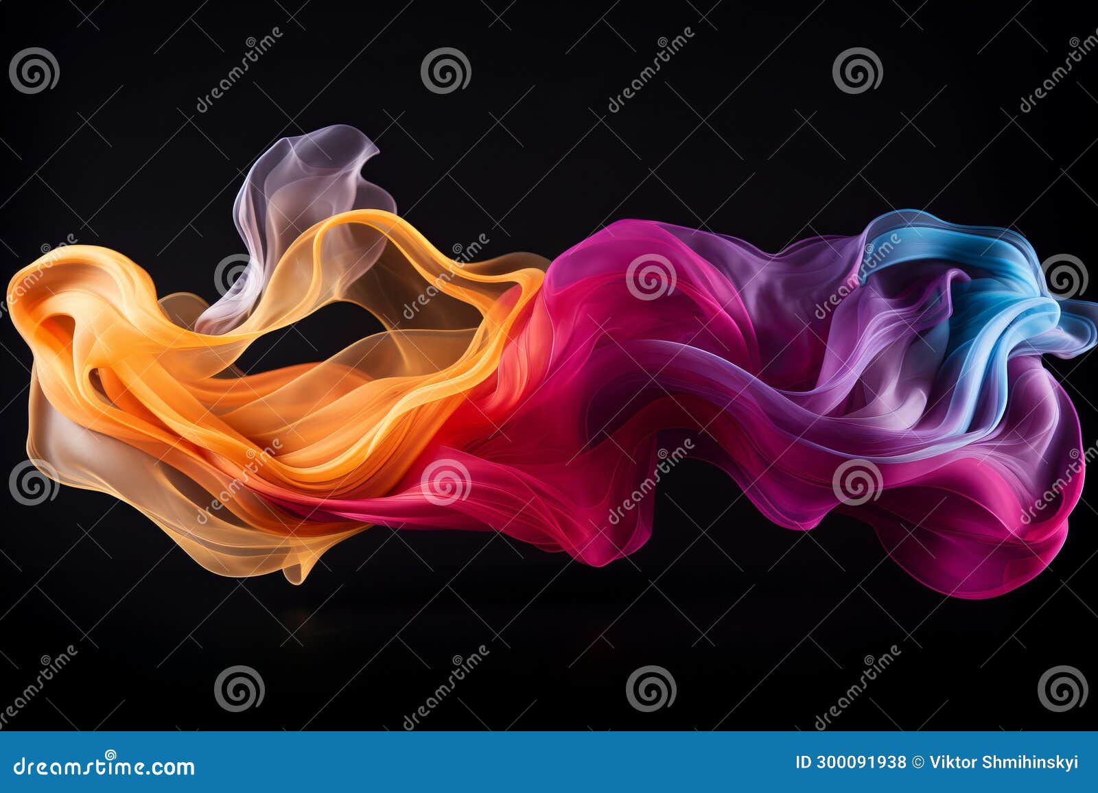 Abstract Multi-colored Smoke on a Black Background Stock Illustration ...