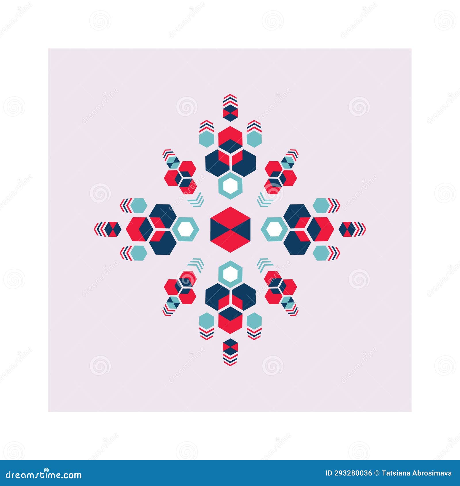 Abstract, Multi-colored Snowflake with a Geometric Pattern.Christmas ...