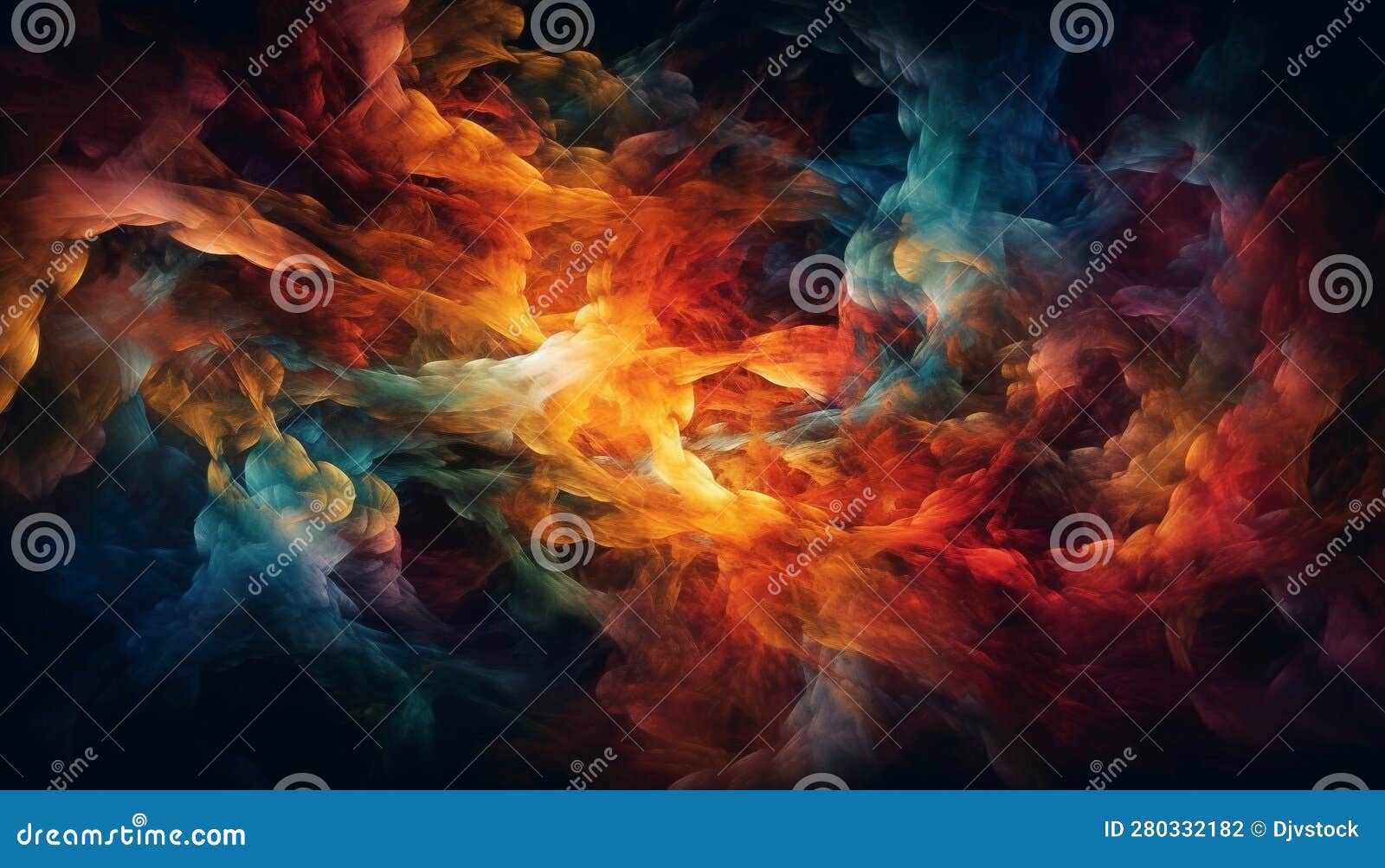 Abstract Multi Colored Space Pattern Backdrop in Chaotic Futuristic ...