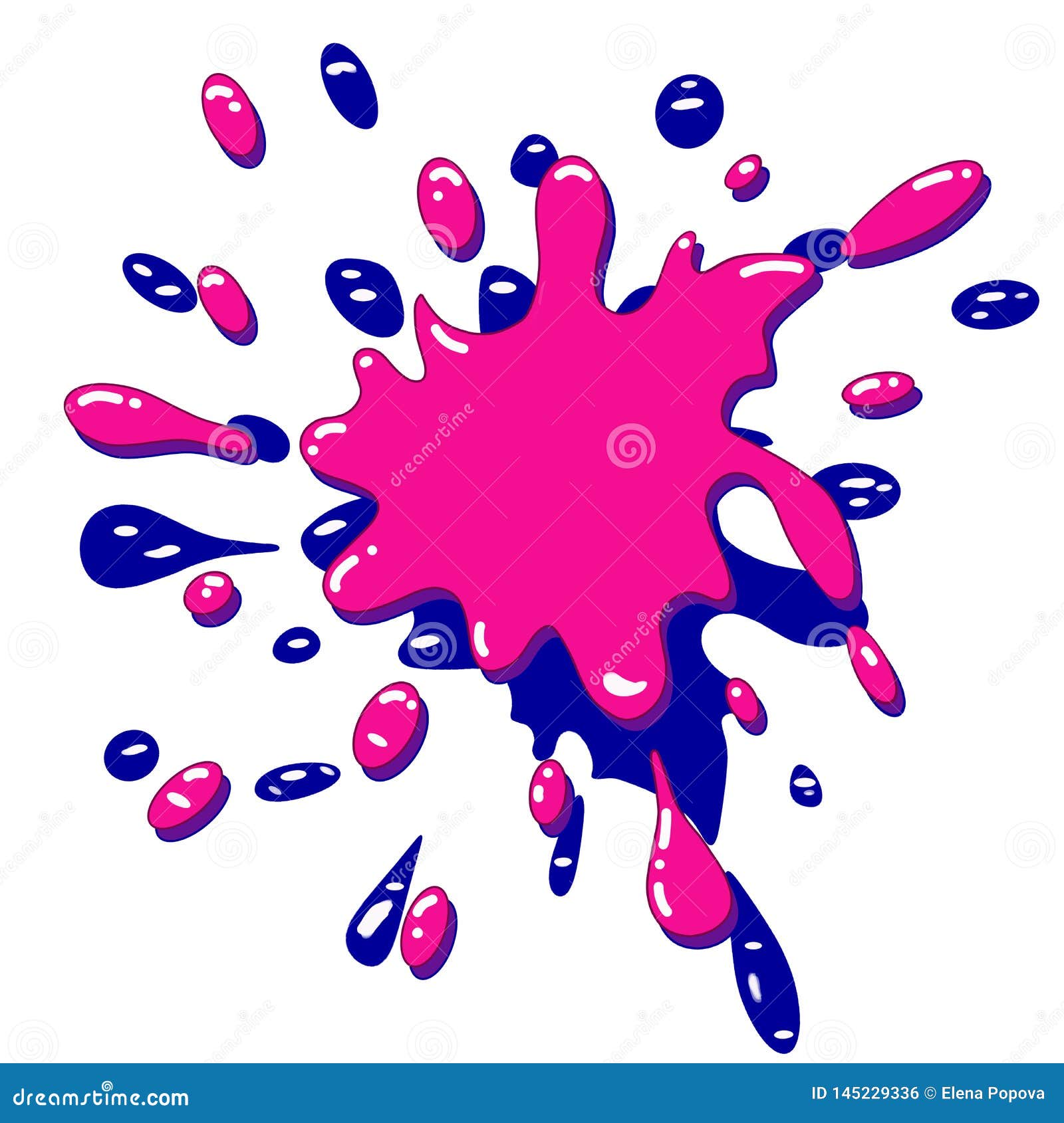 Abstract Color Spots of Liquid, Splashes of Paint Stock Illustration ...