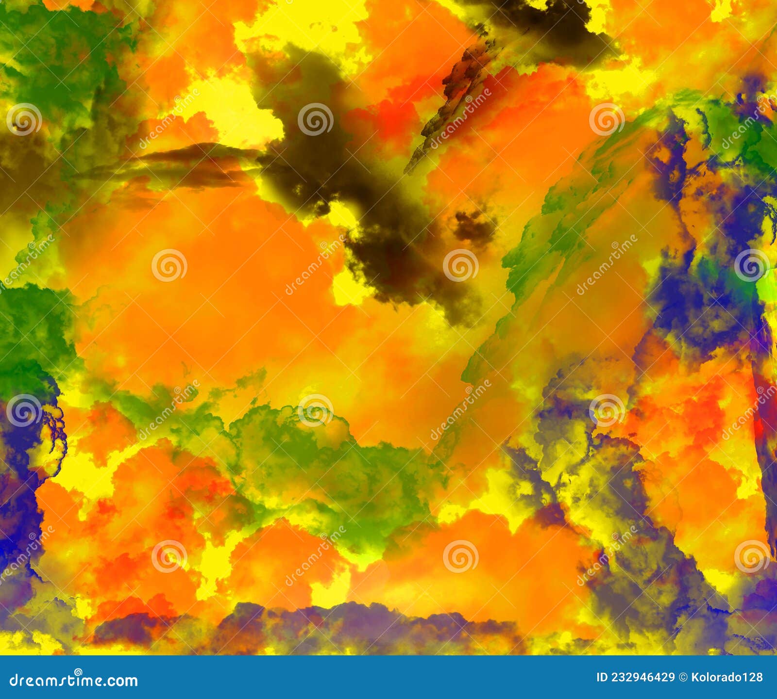 An Abstract Multi-colored Watercolor Background Stock Illustration ...