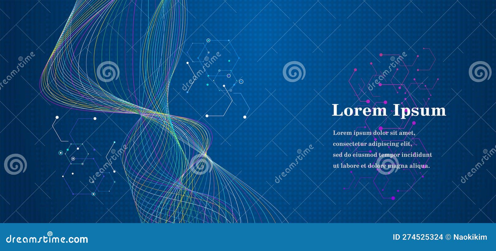 Abstract Multi Colored Wave, Geometric DNA Background, Scientific ...