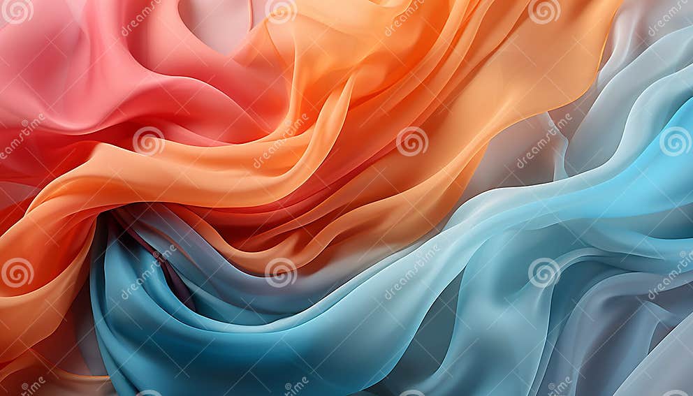 Abstract Multi Colored Wave Pattern on Vibrant Blue Backdrop Generated ...