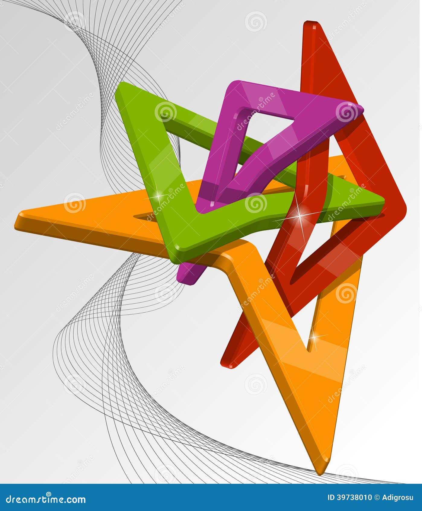 Abstract Multi-colour 3d Shapes Stock Vector - Illustration of ...