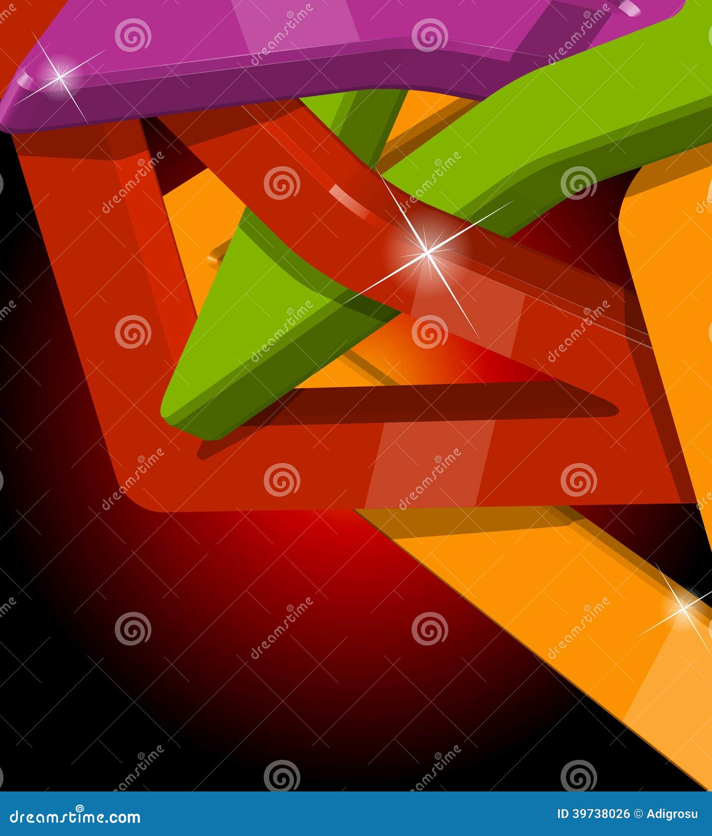 Abstract Multi-colour 3d Shapes Stock Vector - Illustration of design ...