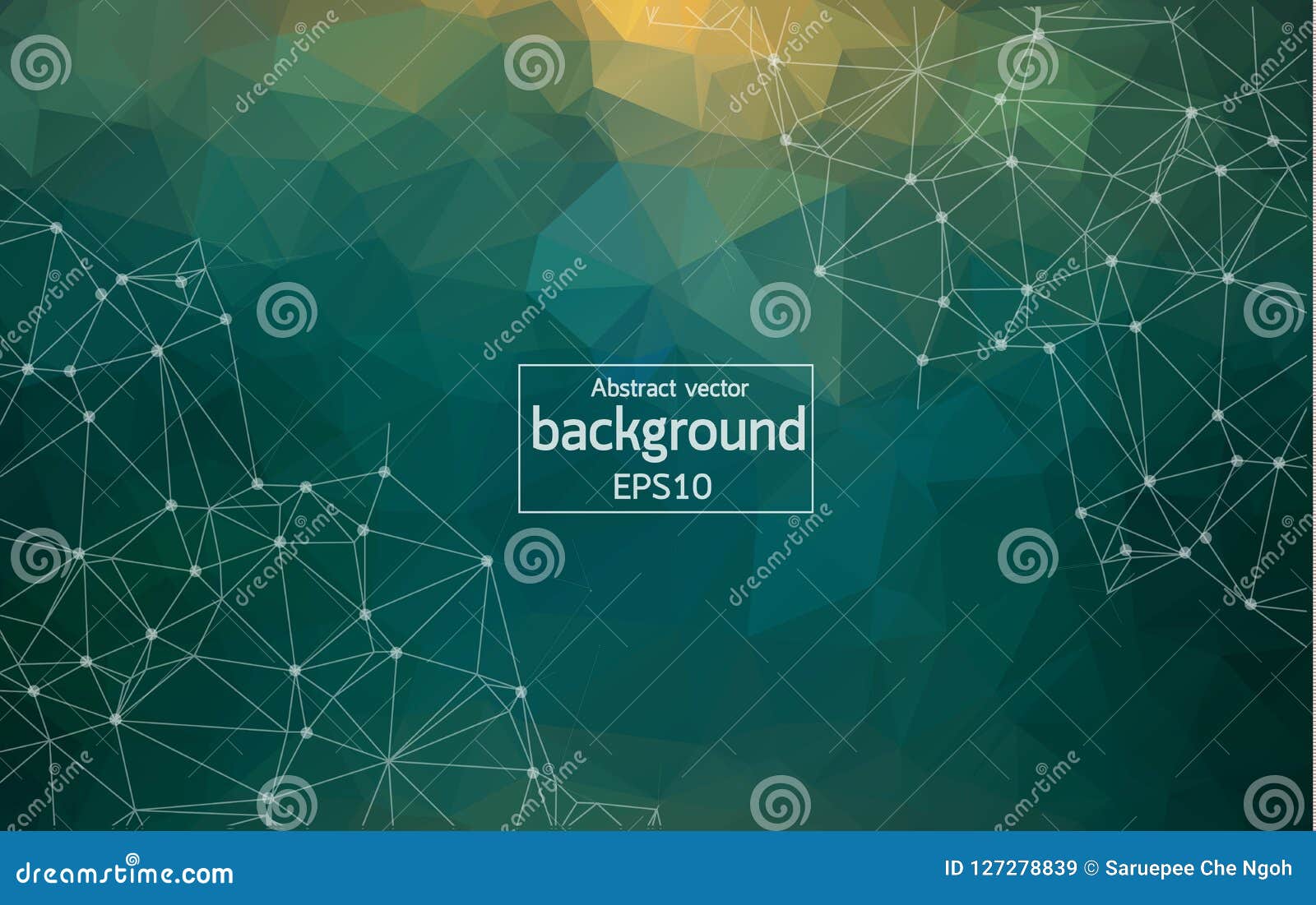 Abstract Multi Green Geometric Polygonal Background Molecule and ...