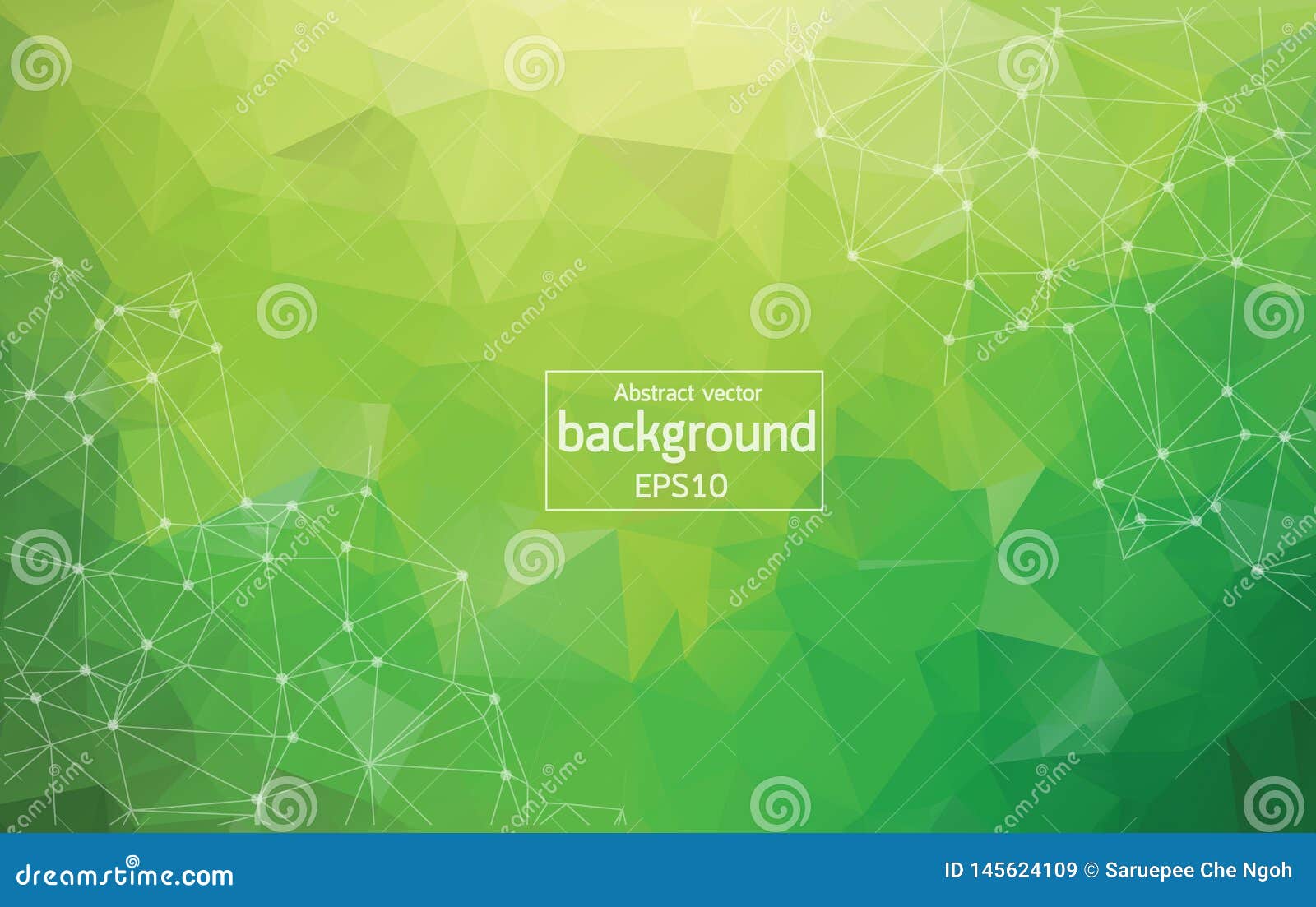 Abstract Multi Green Polygonal Space Background with Connecting Dots ...