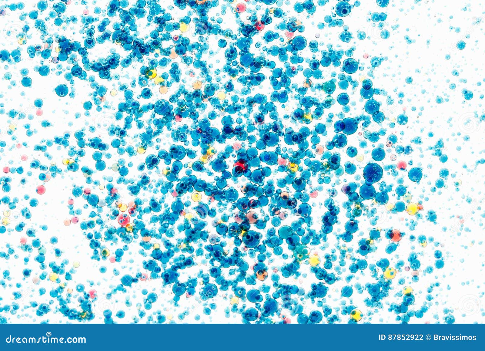 Abstract Multicolor Background. Bubbles of Paint and Ink on a White ...