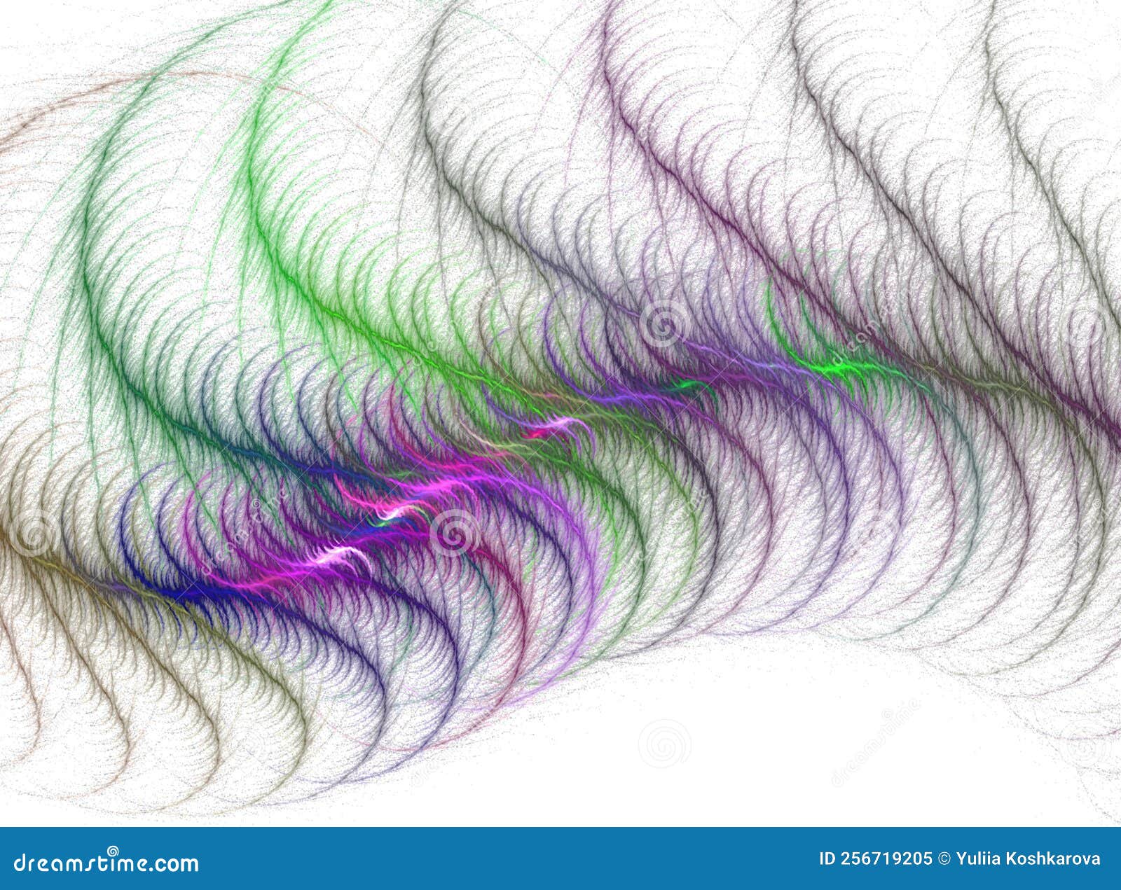 Abstract Multicolor Branching Pattern, Feather, Isolated Element Stock ...