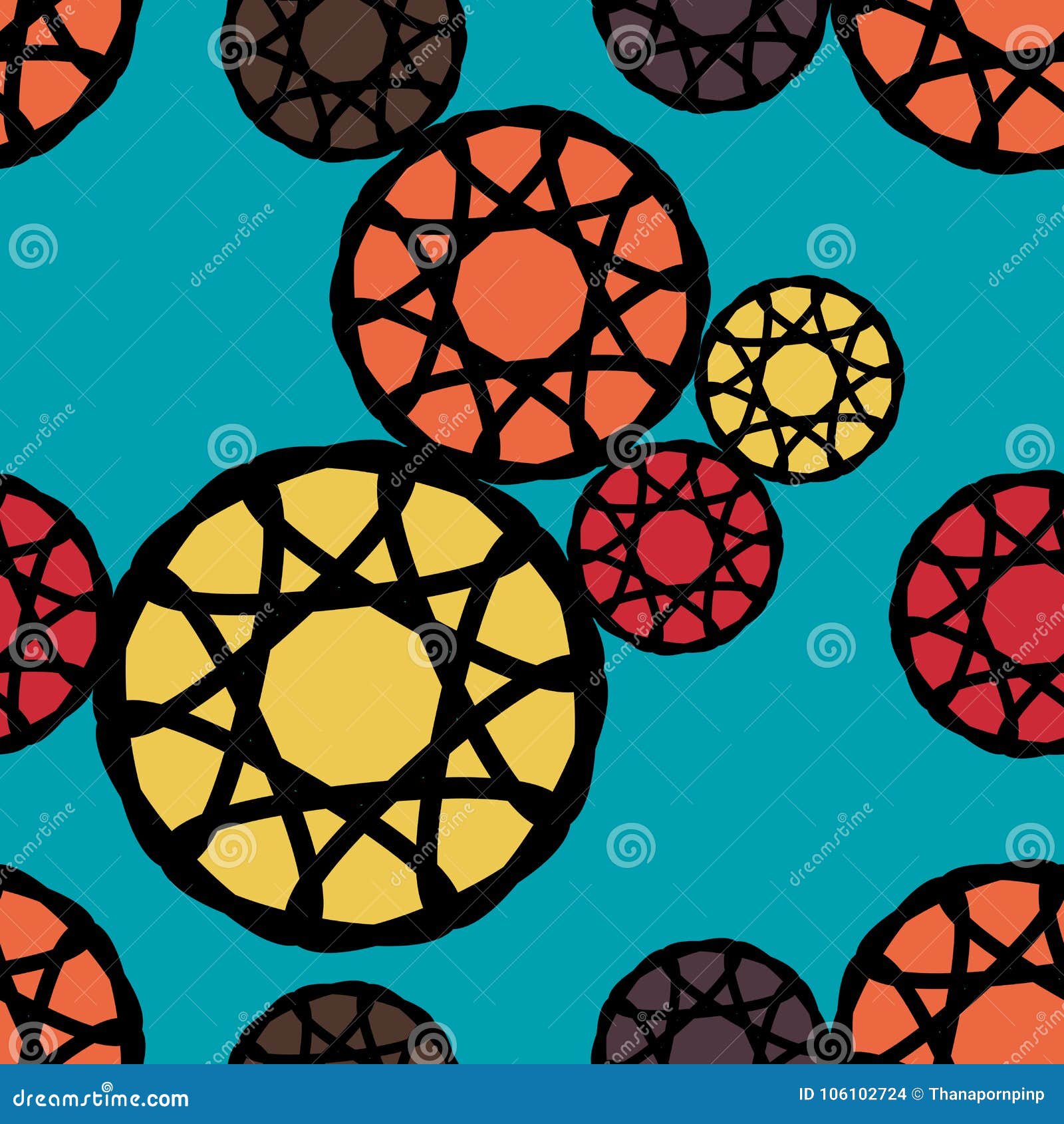 Abstract Multicolor Circle Seamless Pattern . Stock Vector ...