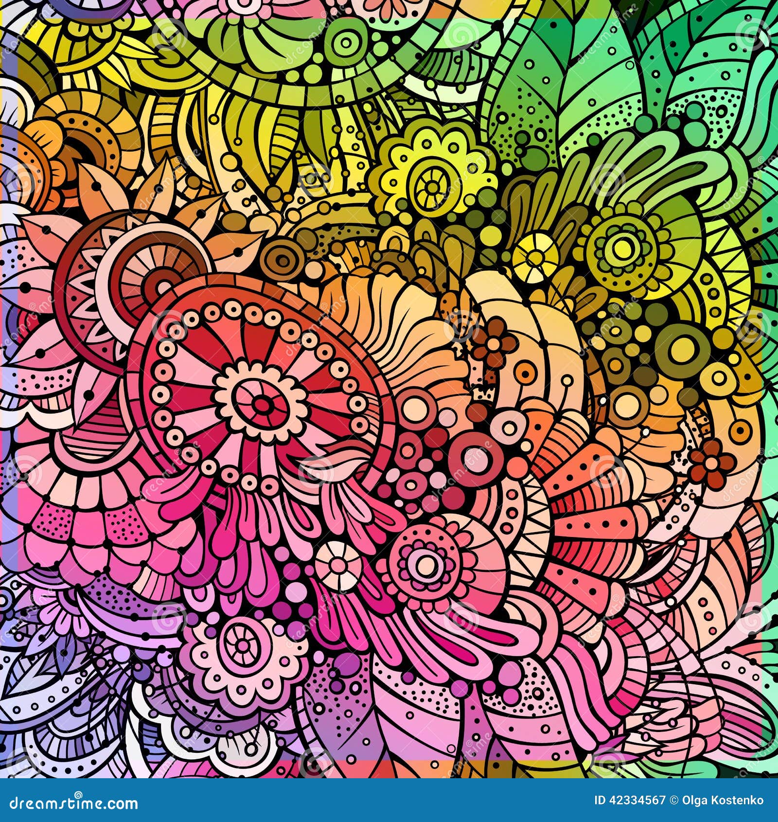 Abstract Multicolor Floral Background Stock Vector - Illustration of ...