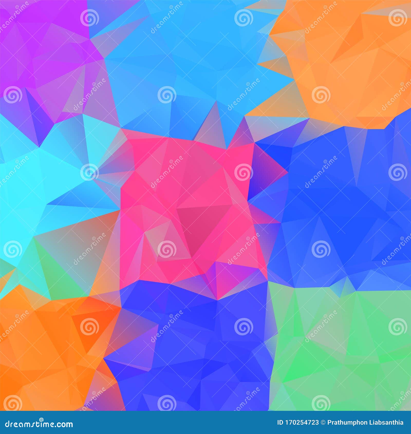 Abstract Multicolor Full Color Rainbow Background. Vector Polygonal ...