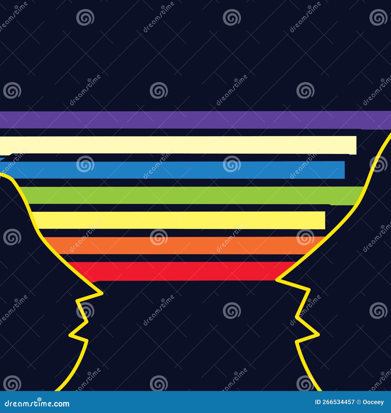 Abstract Multicolor Retro Art with Horizontal Bands and Human Faces ...