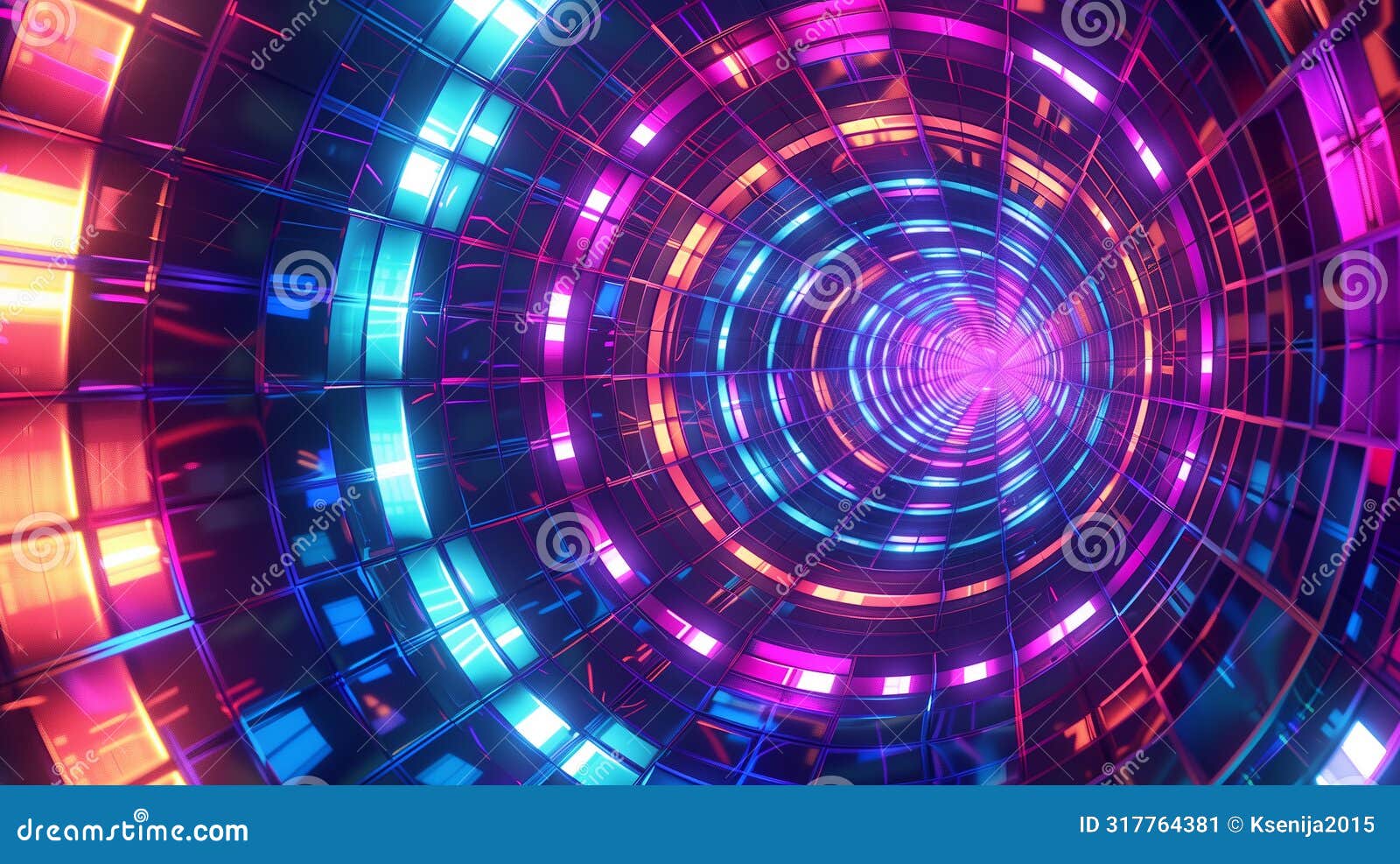 Abstract Multicolor Spectrum Background, Bright Neon Rays and Lines ...