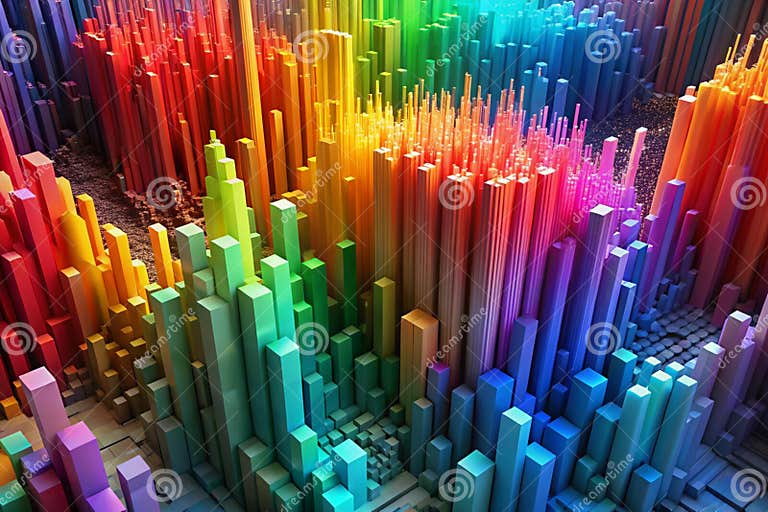 Abstract Multicolor Spectrum 3D Render for Creative Design Stock ...