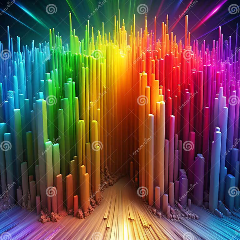 Abstract Multicolor Spectrum 3D Render for Creative Design Stock ...