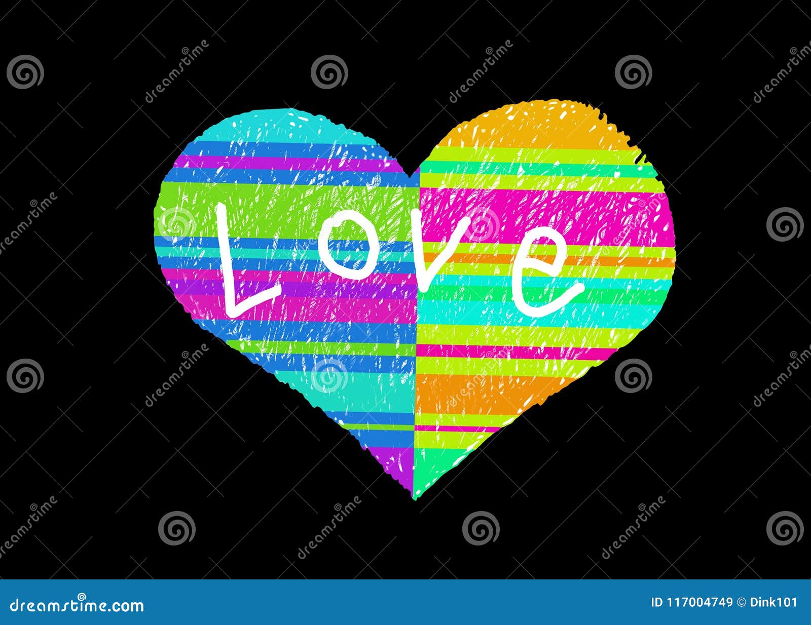 Abstract Multicolor Striped Love Symbol Stock Illustration ...