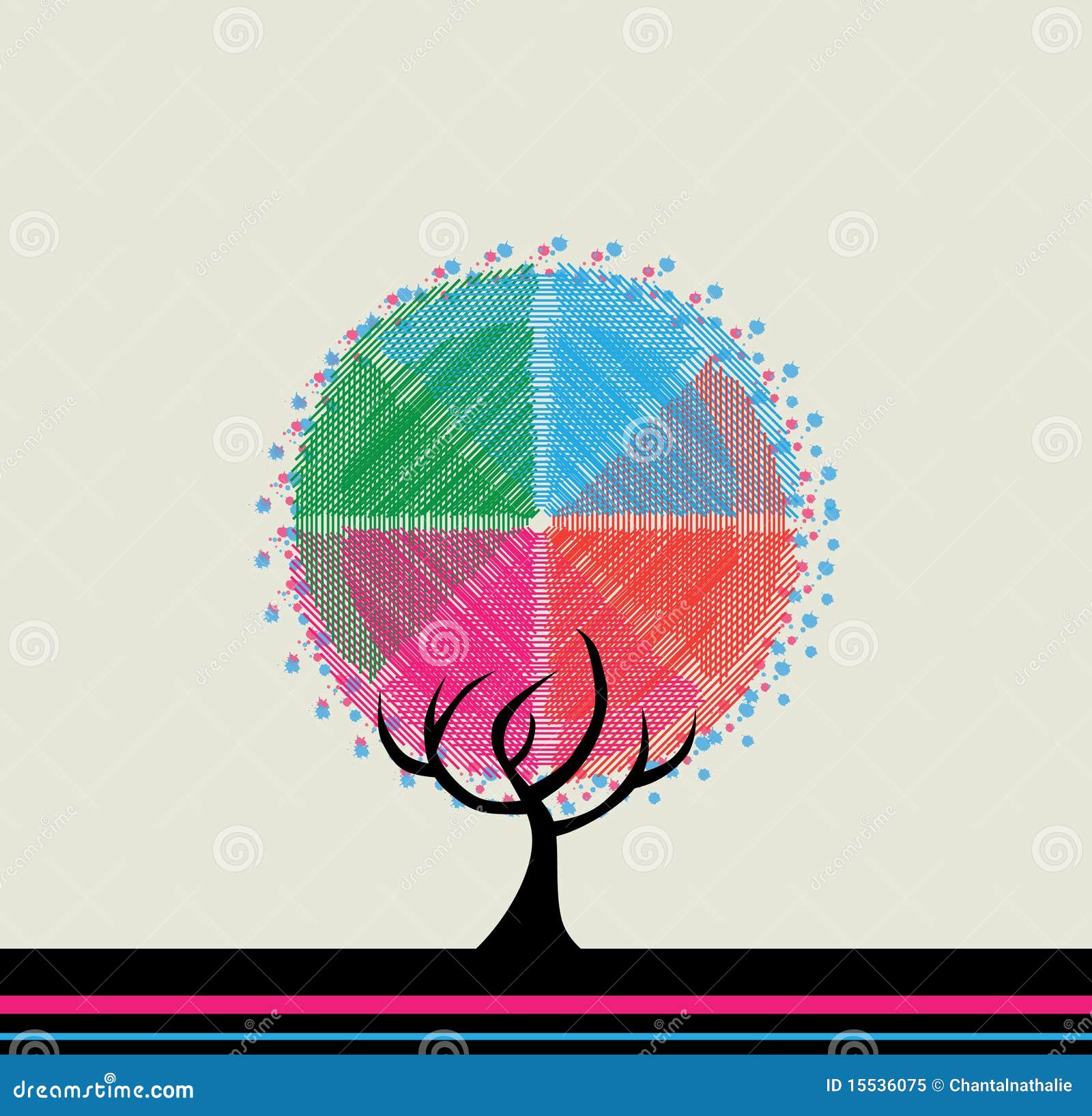 Abstract multicolor tree stock vector. Illustration of concept - 15536075