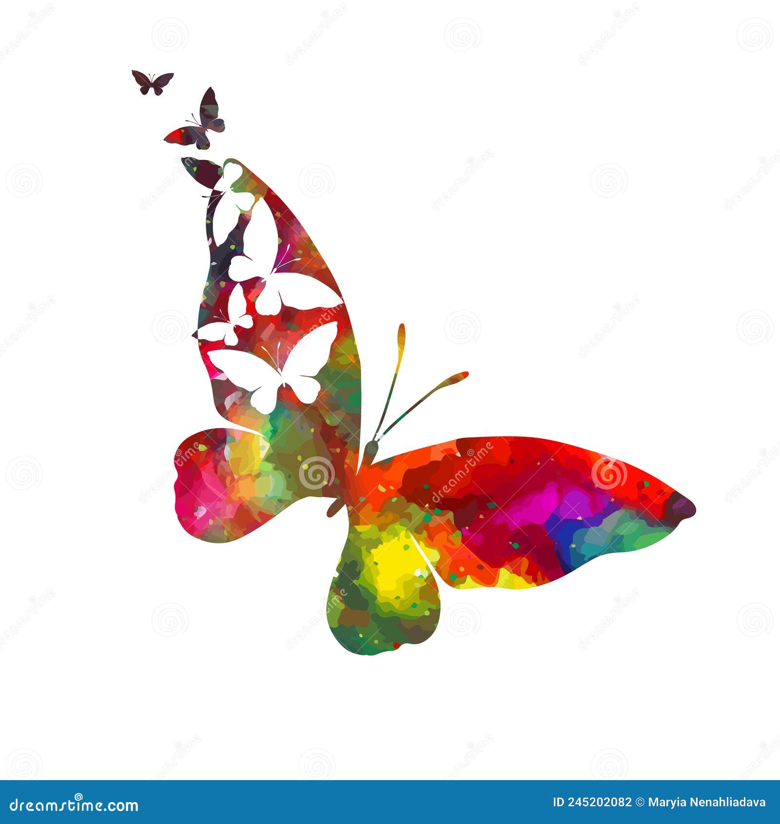 Abstract Multicolored Butterflies. Vector Illustration Stock Vector ...