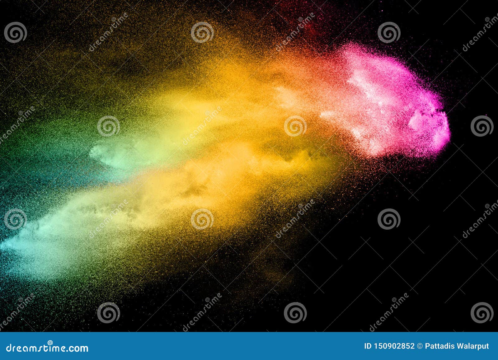 Abstract Multicolored Dust Explosion on Black Background. Abstract ...