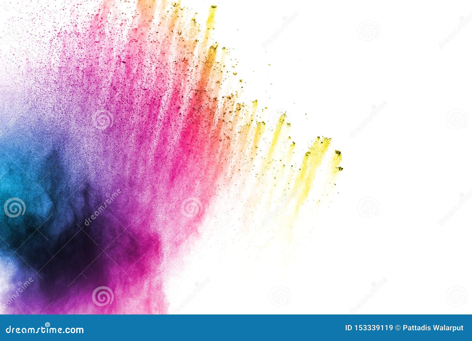 Abstract Multicolored Dust Splash on White Background. Bizarre Form of ...