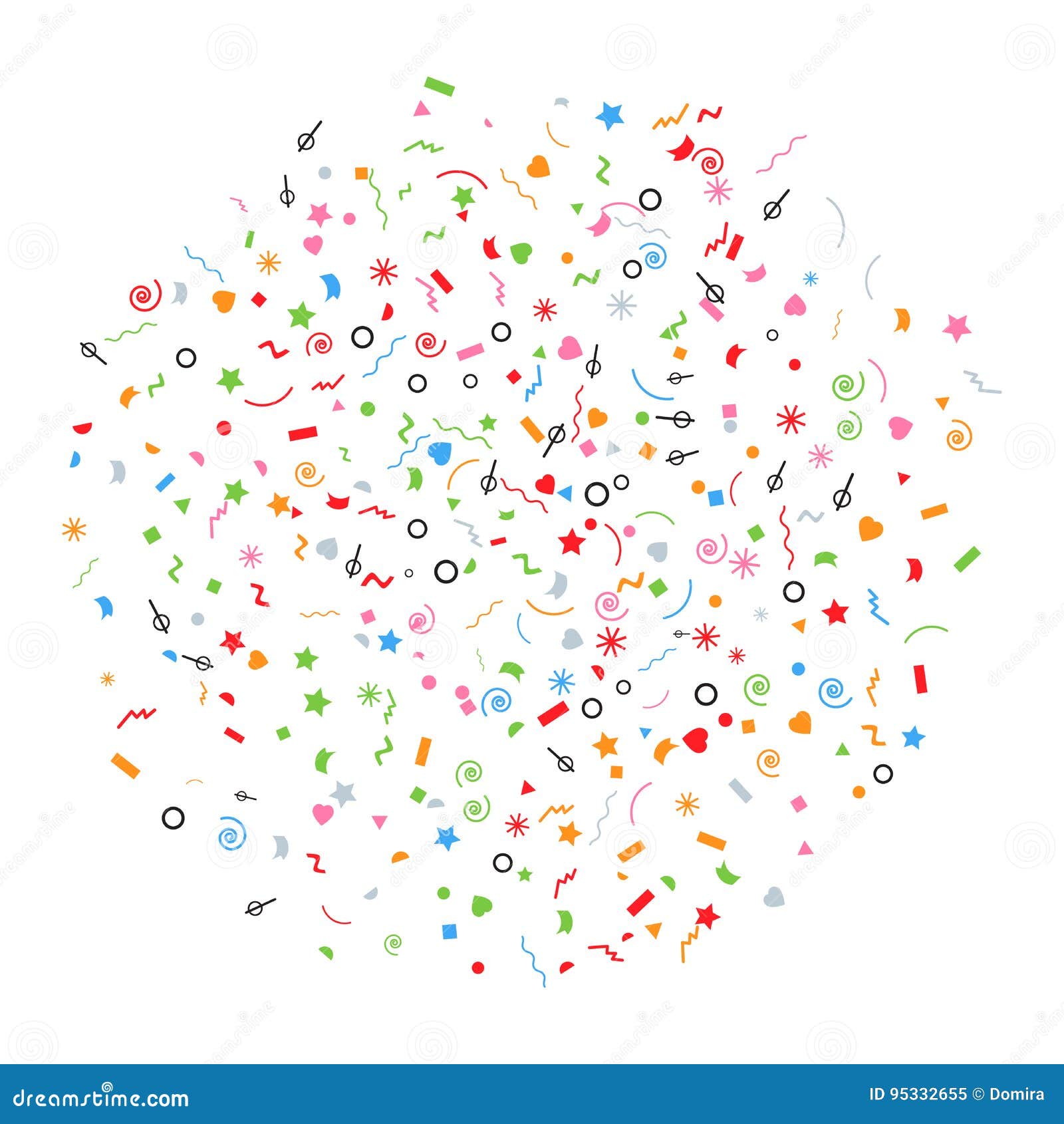 Abstract Multicolored Explosion of Confetti with Many Falling Tiny ...