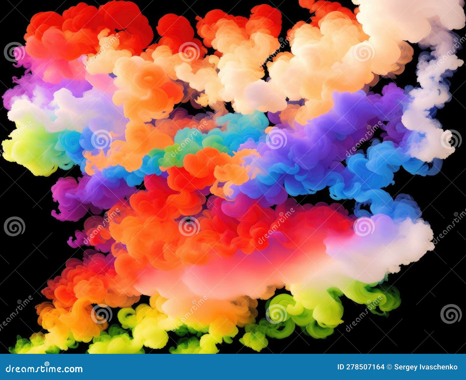 Abstract Multicolored Fire with Smoke, Illustration. Stock Illustration ...