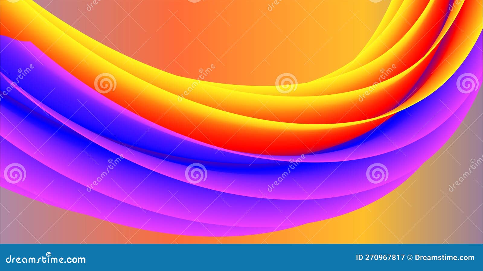 Abstract Multicolored Gradient Background with a Curved Bright Liquid ...