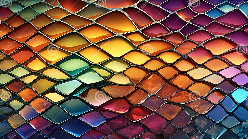 Abstract Multicolored Gradient Stained Glass Background. Vibrant Glass ...