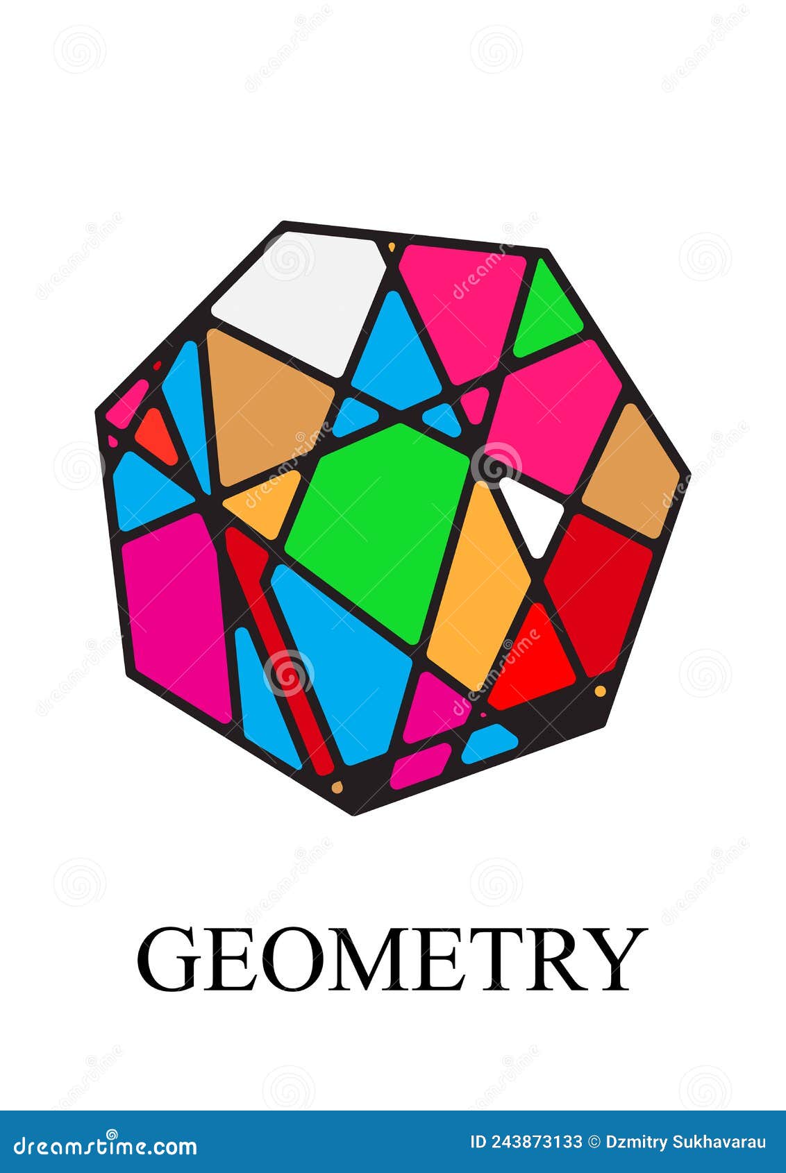 Abstract Multicolored Heptahedron Sign Stock Vector - Illustration of ...